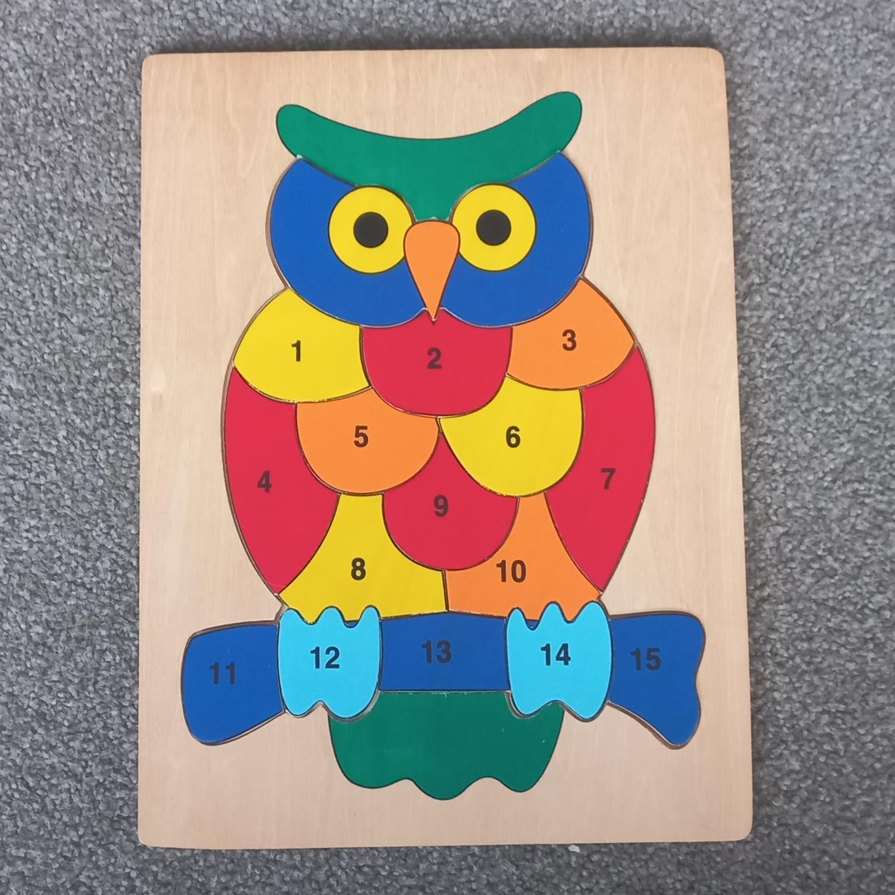 Wooden Owl Number Puzzle